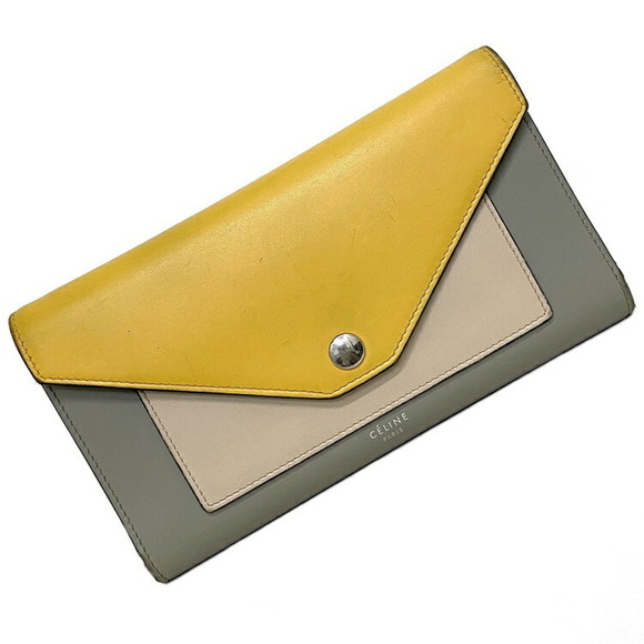 Celine | Bags | Celine Trifold Wallet Trifold Multifunction Yellow Gray ...